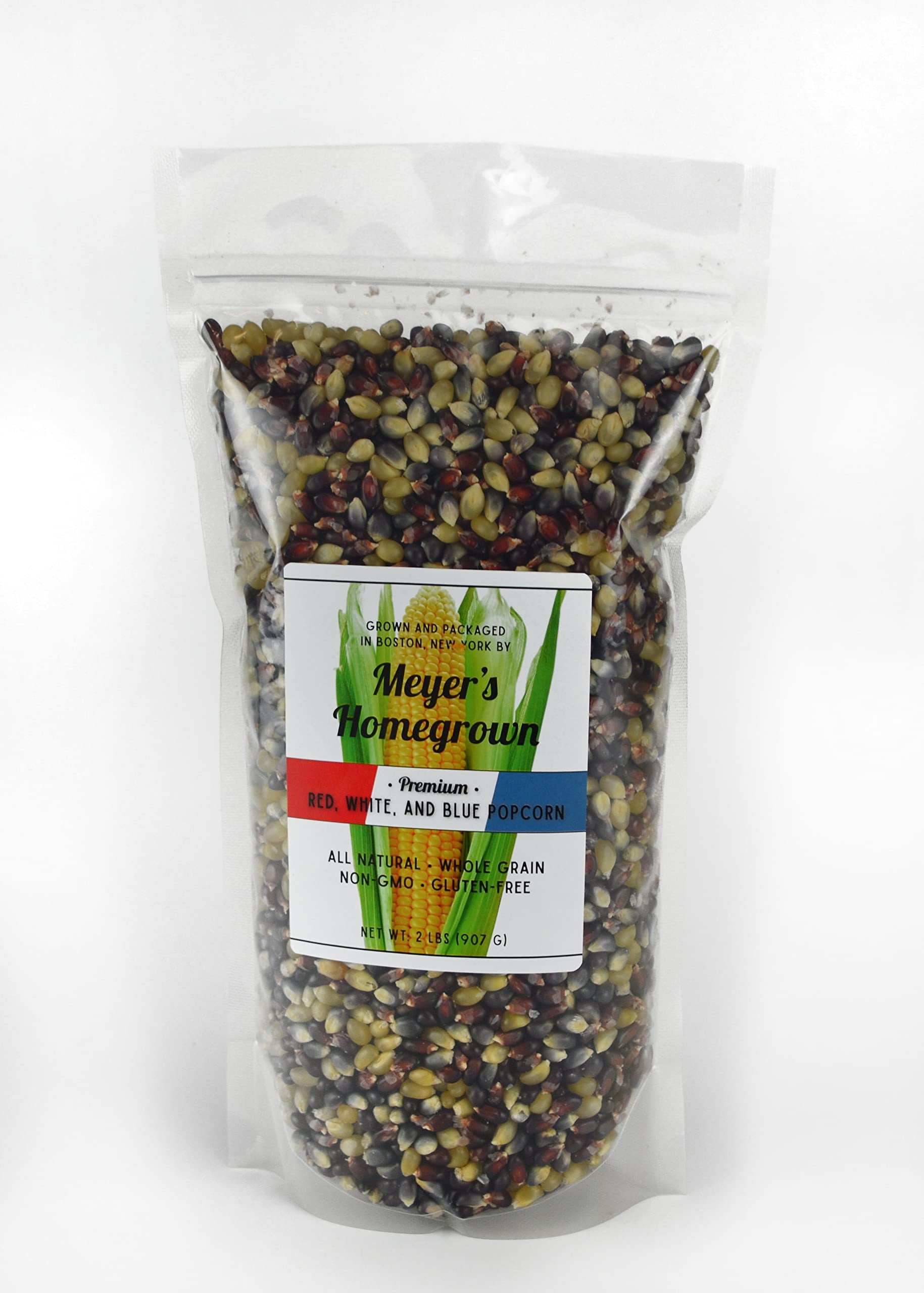 Meyer's Homegrown Premium Red, DMF15 White and Blue Popcorn, 2lbs Bag ...
