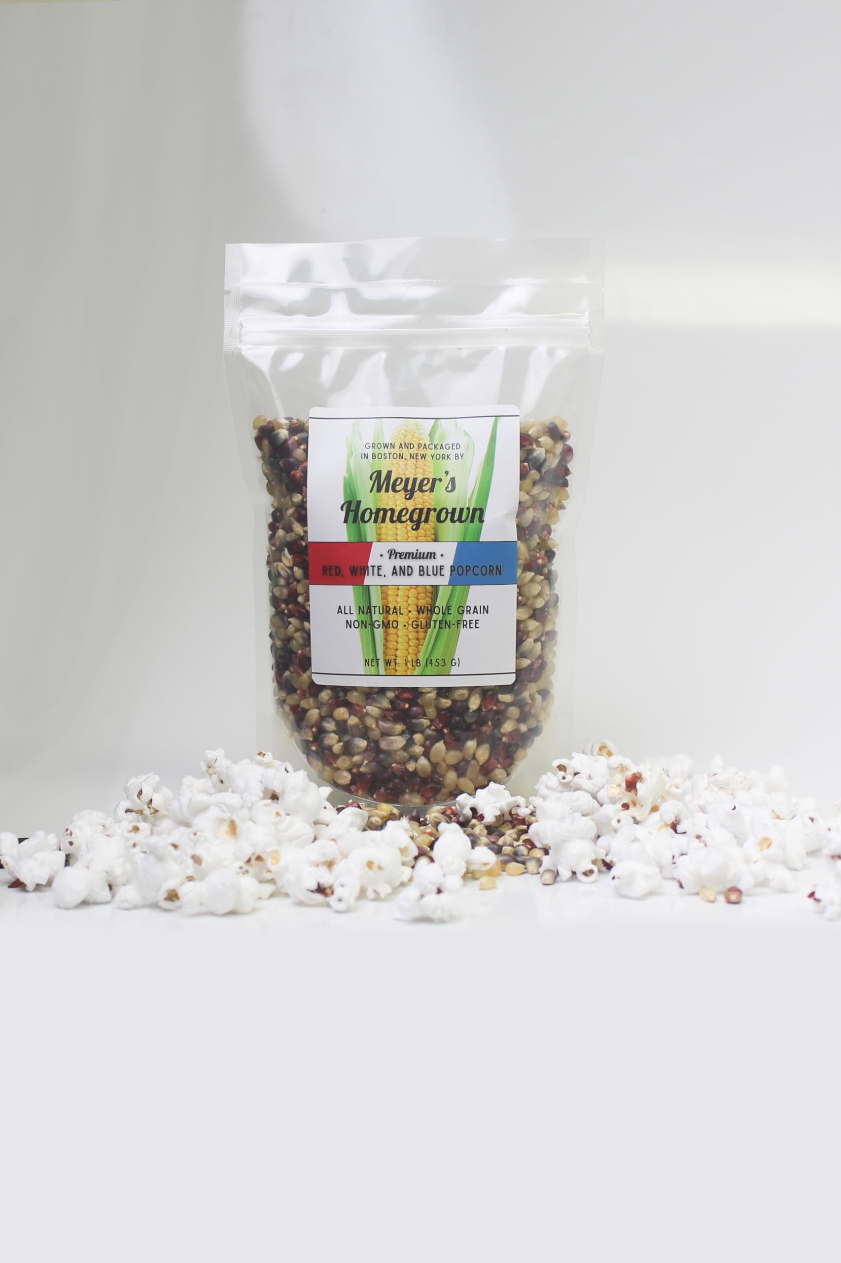 Meyer's Homegrown Premium Red, SBF3 White and Blue Popcorn, 1lbs Bag ...
