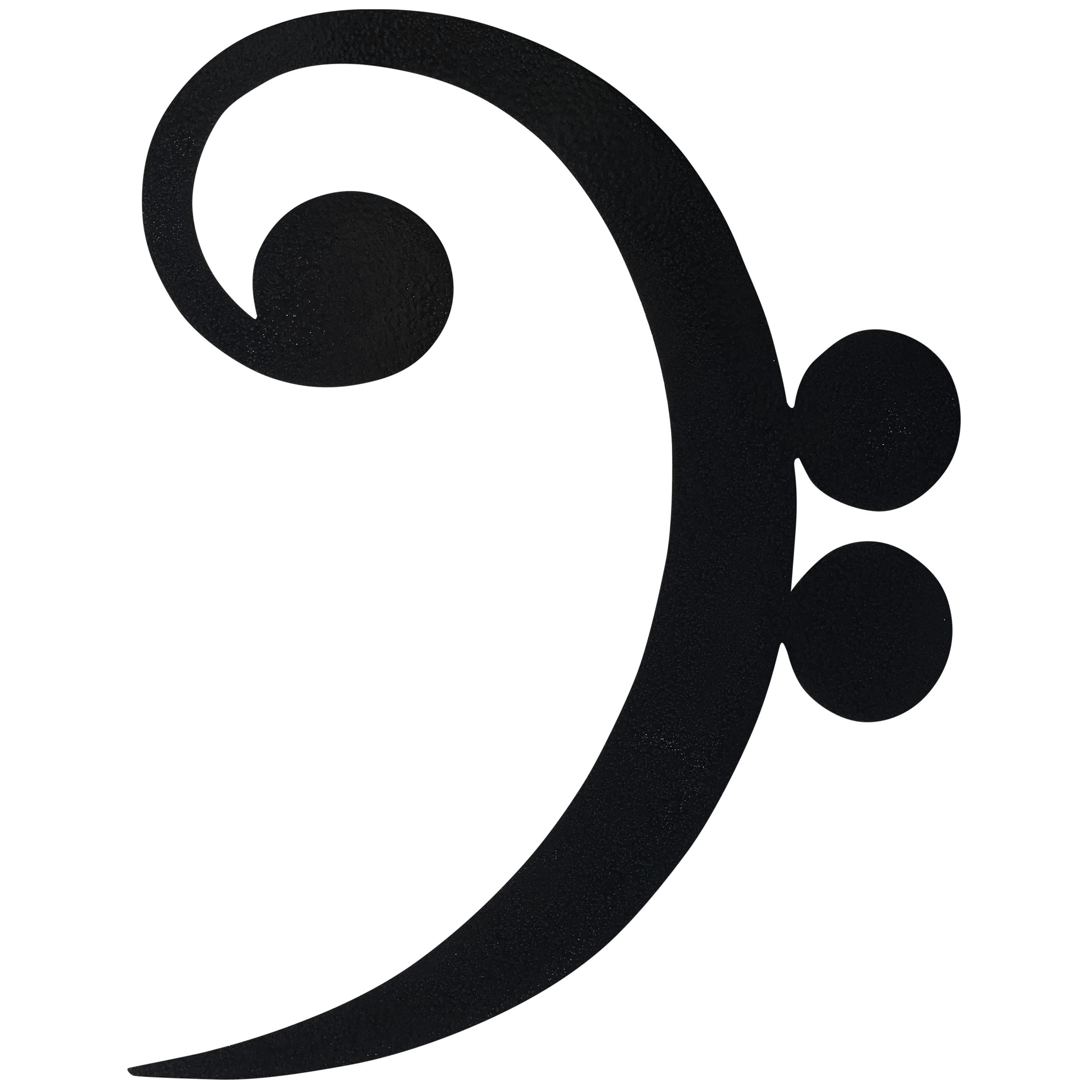 Meyerdirk Art Music Symbol Metal Decor, Bass Clef - Hammered Black ...