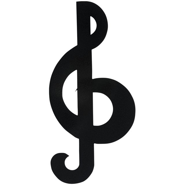 Meyerdirk Art Music Symbol Metal Decor, Treble Clef - Hammered Black ...