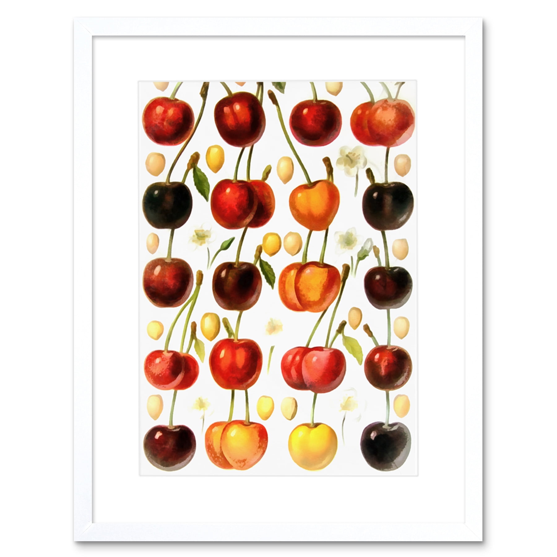 Meyers Cherries Illustration Framed Wall Art Print - Walmart.com