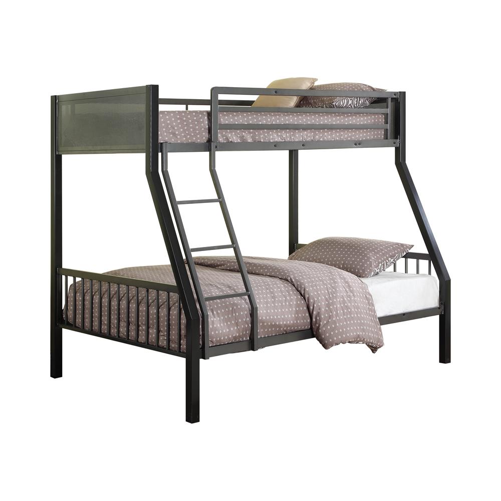 Meyers Twin Over Full Metal Bunk Bed Black and Gunmetal - Walmart.com