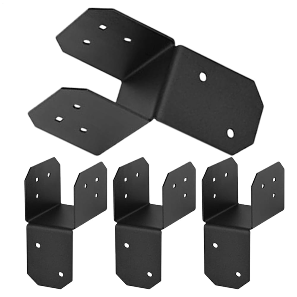 MezoJaoie Brackets for Wood Posts 4 Pieces Steel Mounting Joist Hanger ...