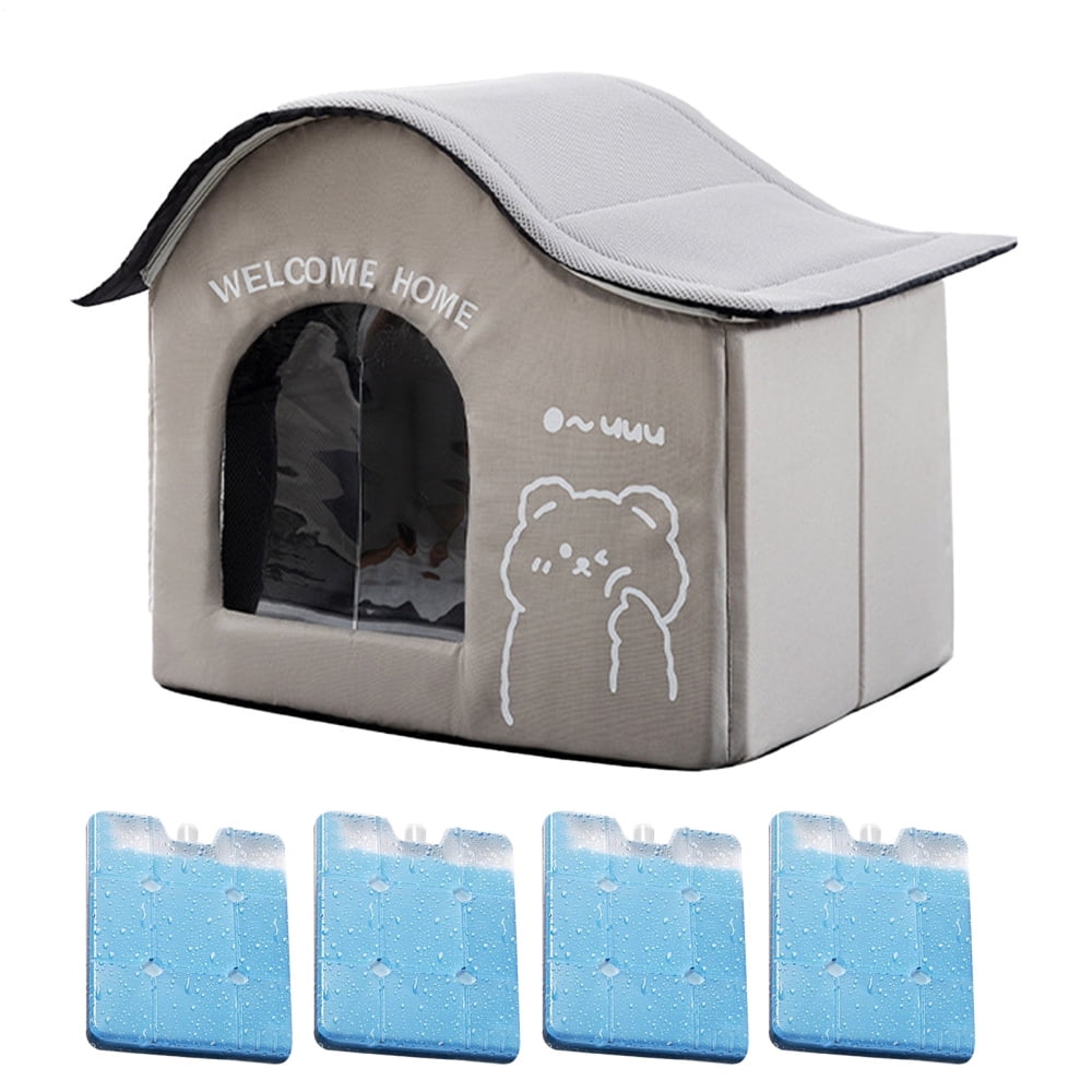 MezoJaoie Dog House Cooling House Cat Cave Bed Foldable Shelter ...