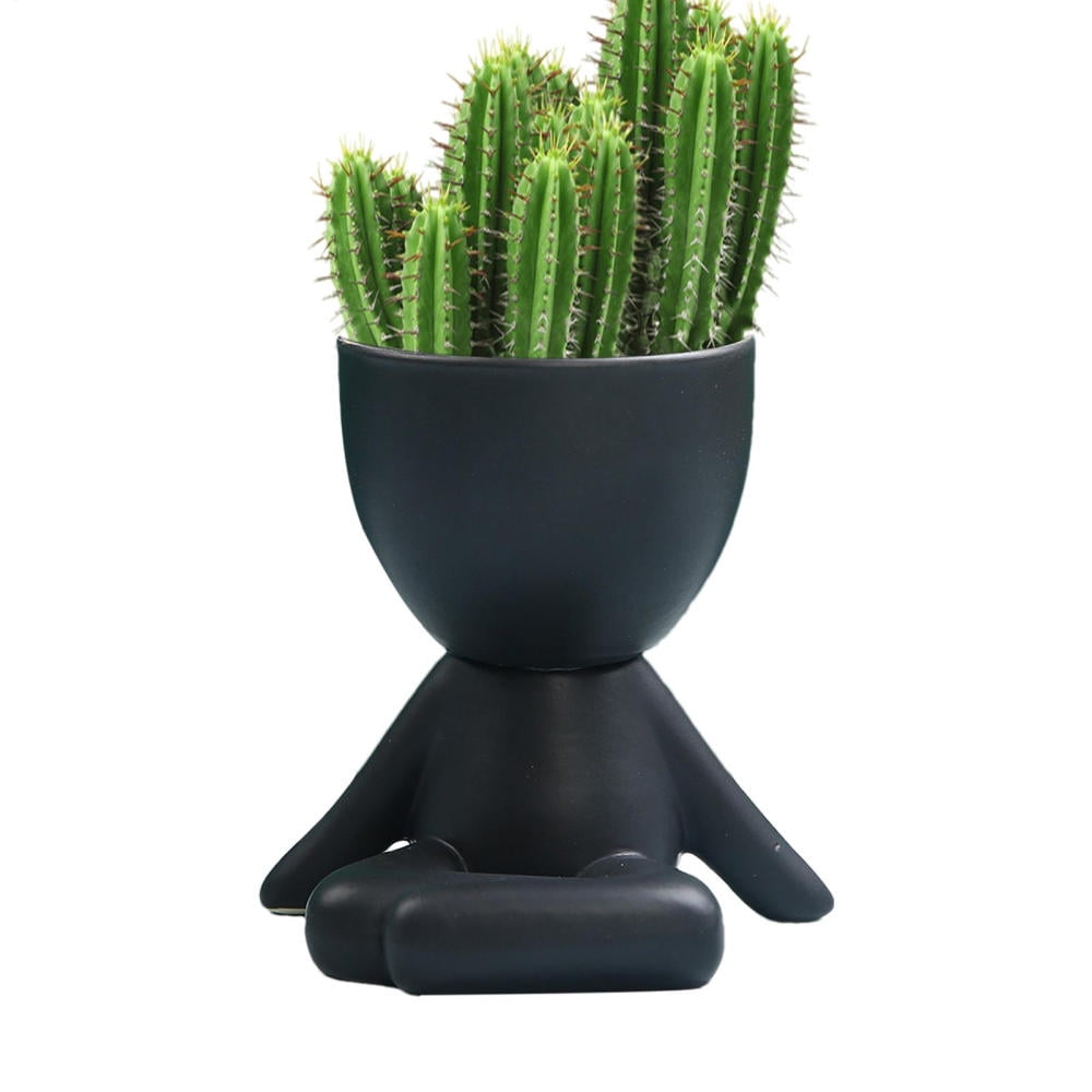 MezoJaoie Face Pots Head Mini Indoor Ceramic Pots with Holes Reusable ...