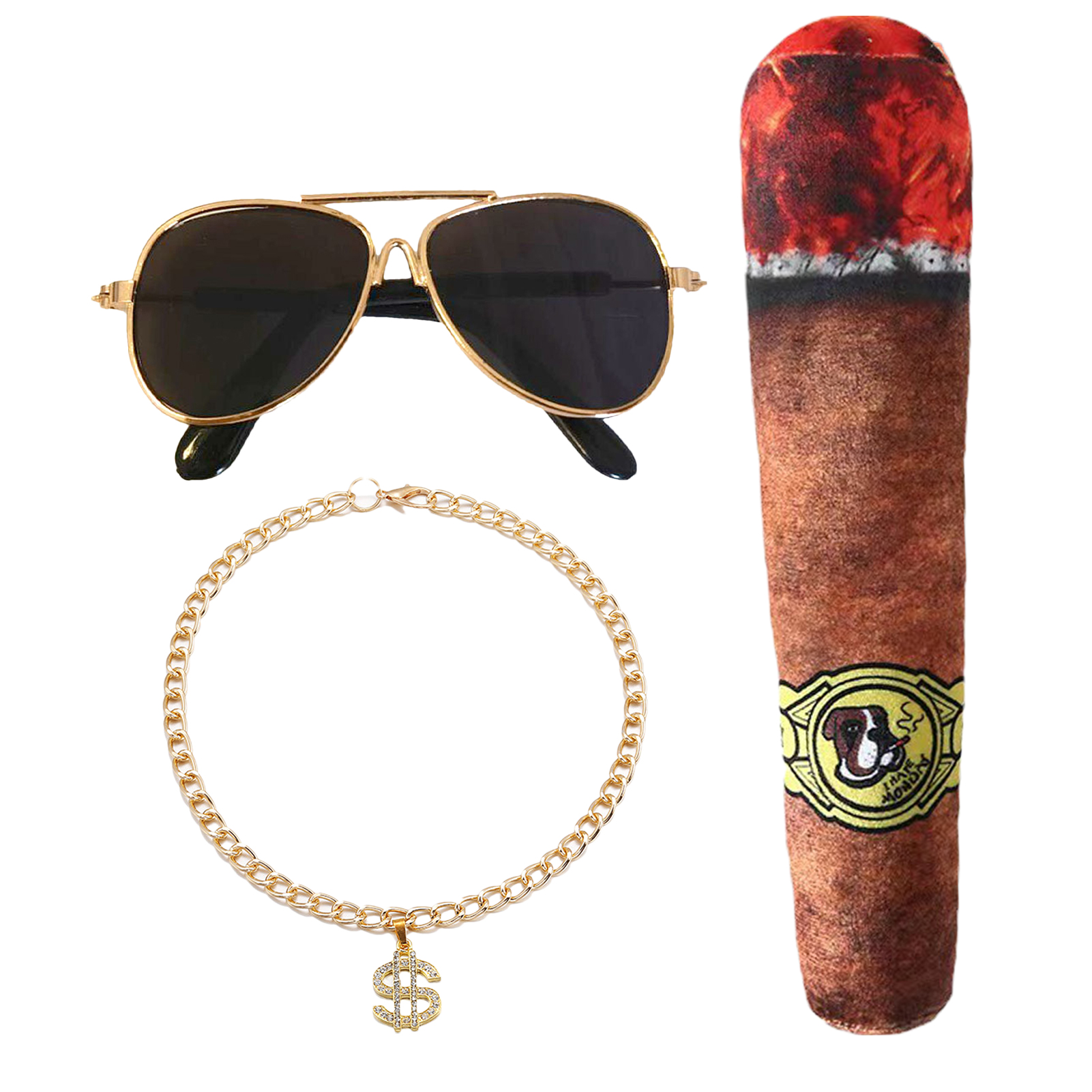 MezoJaoie Hip Hop Pet Costume,Pet Dress Up Set,Cat Dog Necklace and ...