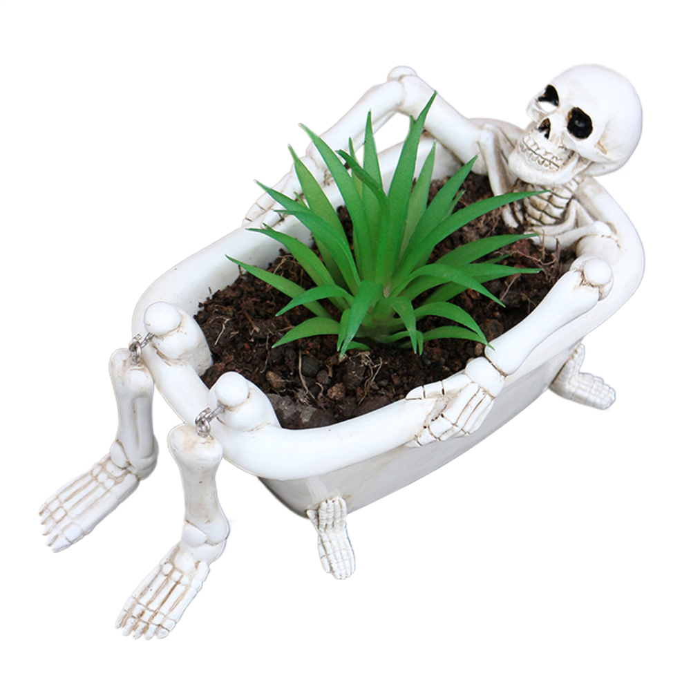 MezoJaoie Skull Plant Planter Pot Garden Planter Holders Skeleton in ...