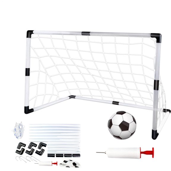 Vallerta 24' x 8' Backyard Steel Frame Soccer Goal w/ Net (Black ...