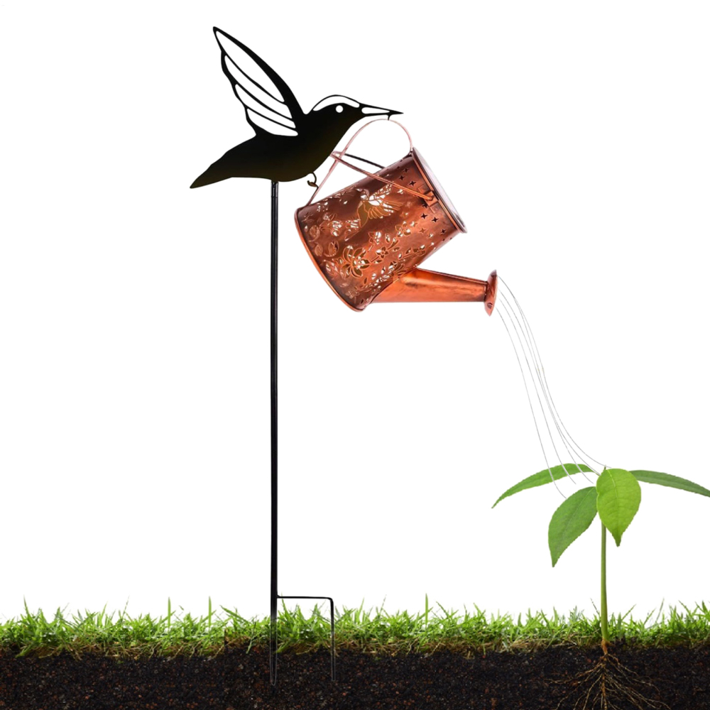 MezoJaoie Solar Watering Can Outdoor Hummingbird Watering Can Lanterns ...