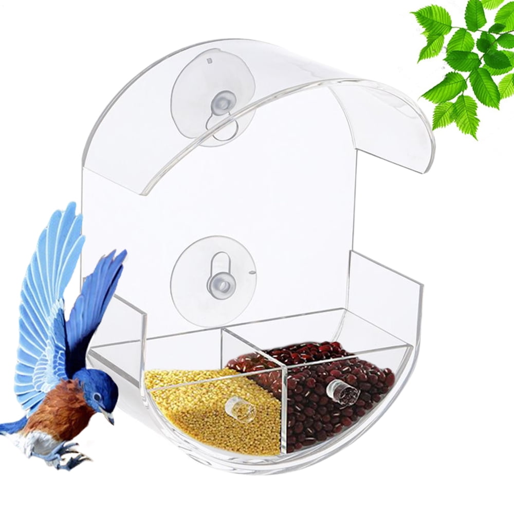 MezoJaoie Suction Cup Window Bird Feeder Clear Window Bird Feeder ...