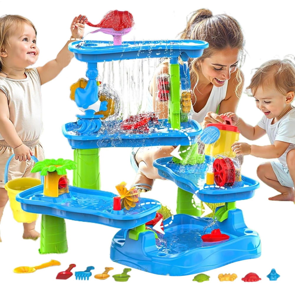 MezoJaoie Water Table for Kids 6-Tier Water Sand Play Table Rotatable ...
