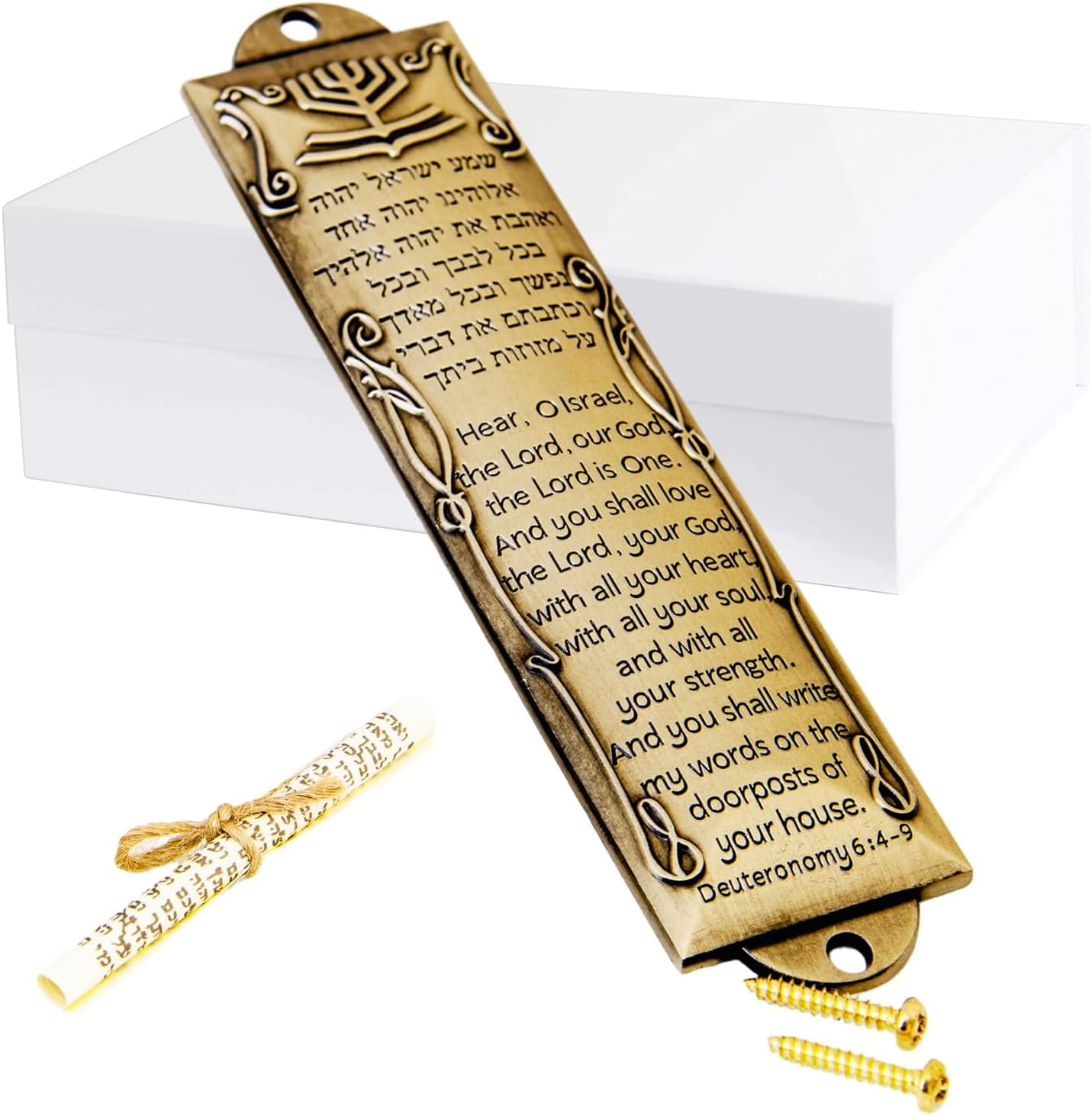 Mezuzah with Scroll for Door, Prefdo Metal mezuzah Plaque, Mezuzahs for ...