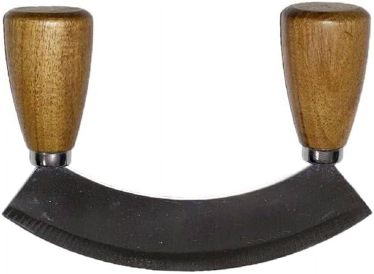 Mezzaluna Chopper Rocking Knife with Sharp Blades,ULU Knife As a Veggie ...