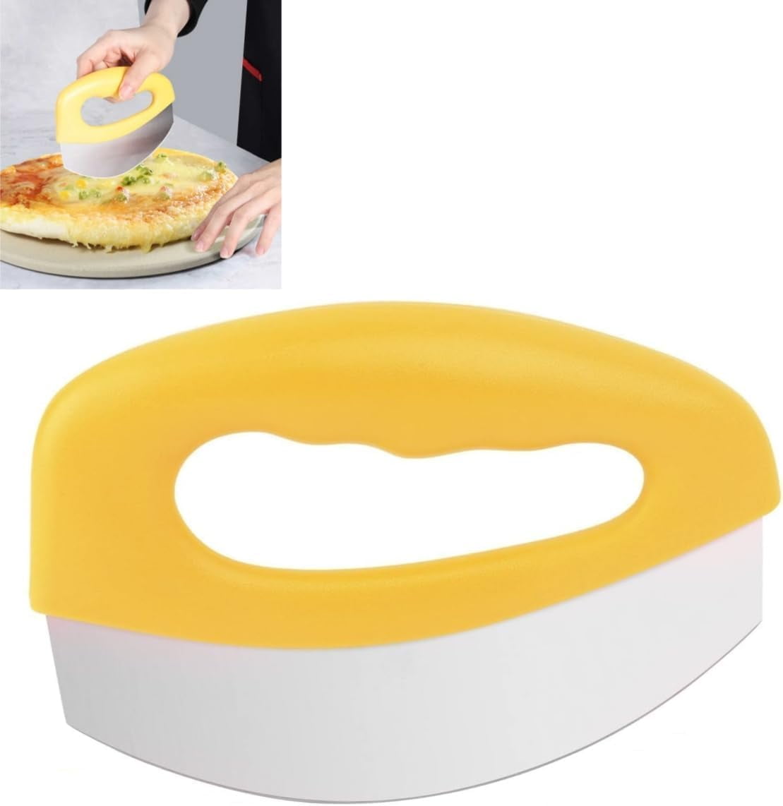 Mezzaluna Mincing Chopper Easy Grip Pizza Cutter and Salad Chopper ...