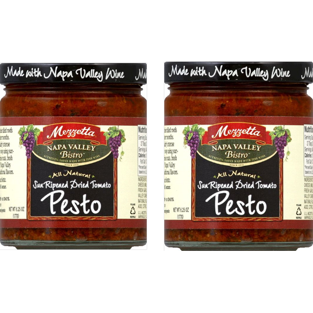Mezzetta Italian Sundried Tomatoes & Basil Pesto, All Natural, 2-Pack 6 ...