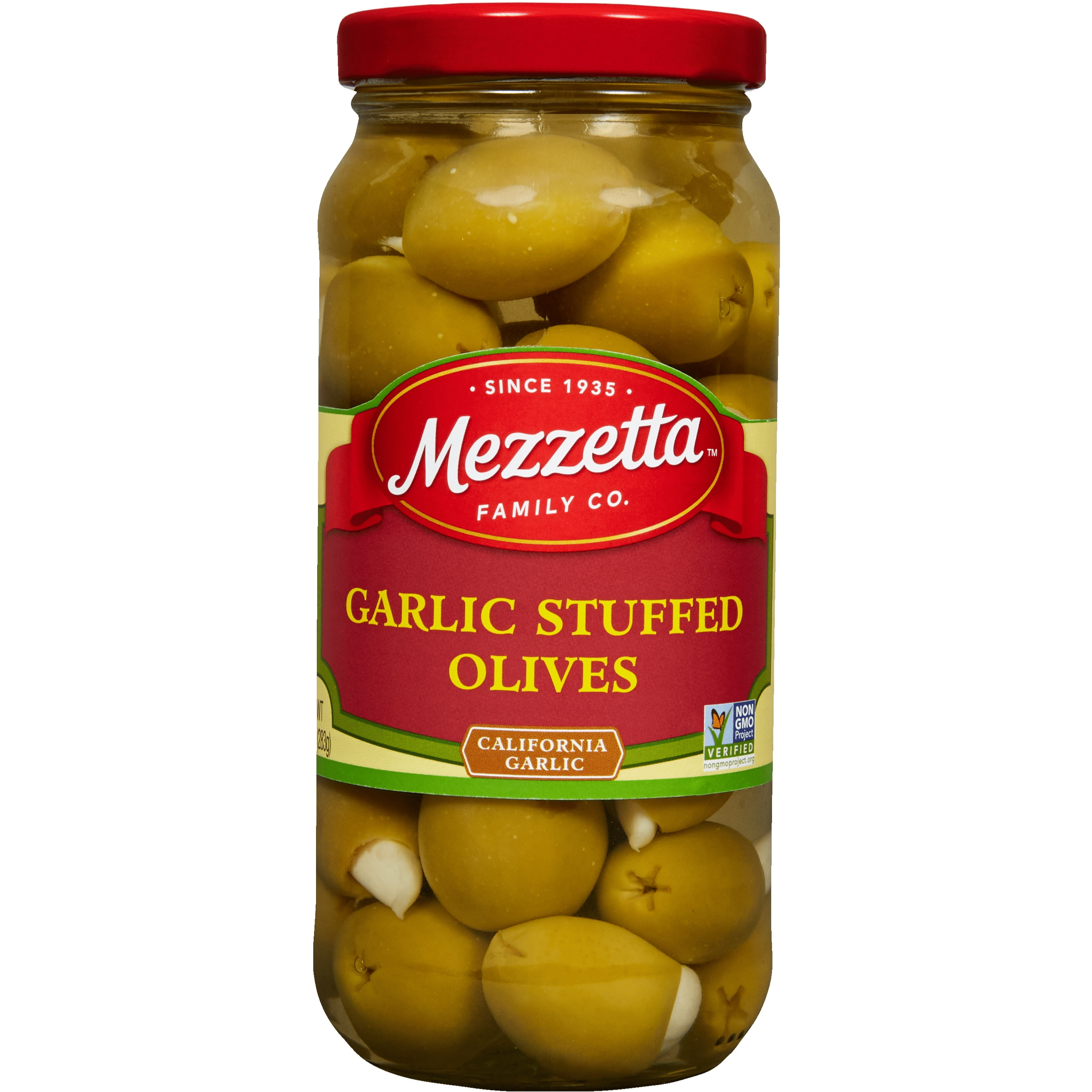 (4 pack) Mezzetta Garlic Stuffed Olives, 10 oz Dr. Wt. Jar - Walmart.com