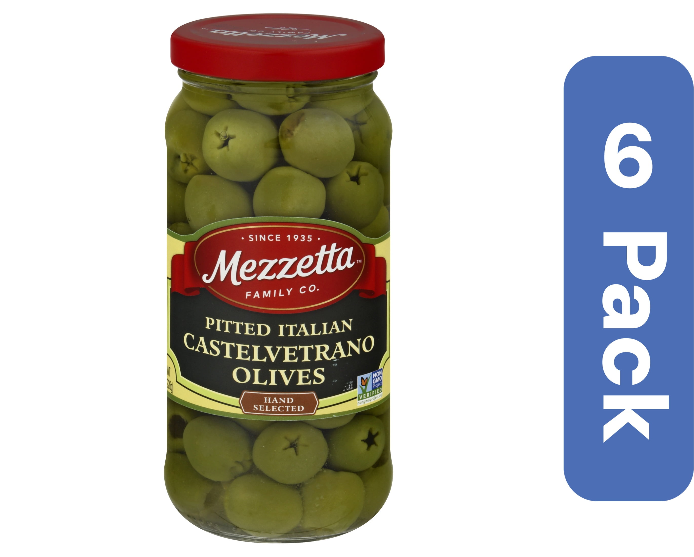 Mezzetta Pitted Castelvetrano Olives 8 oz (Pack Of 6) - Walmart.com