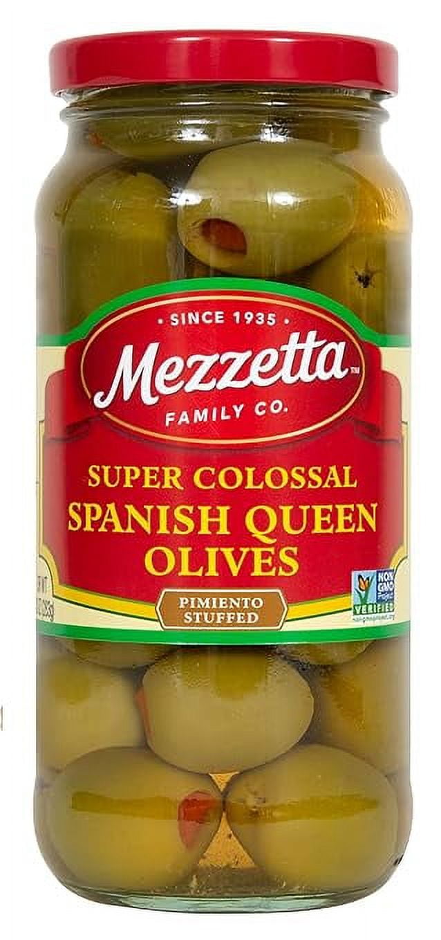 Mezzetta Spanich Queen Olives, Super Colossal Pimento Stuffed, 10 Ounce ...