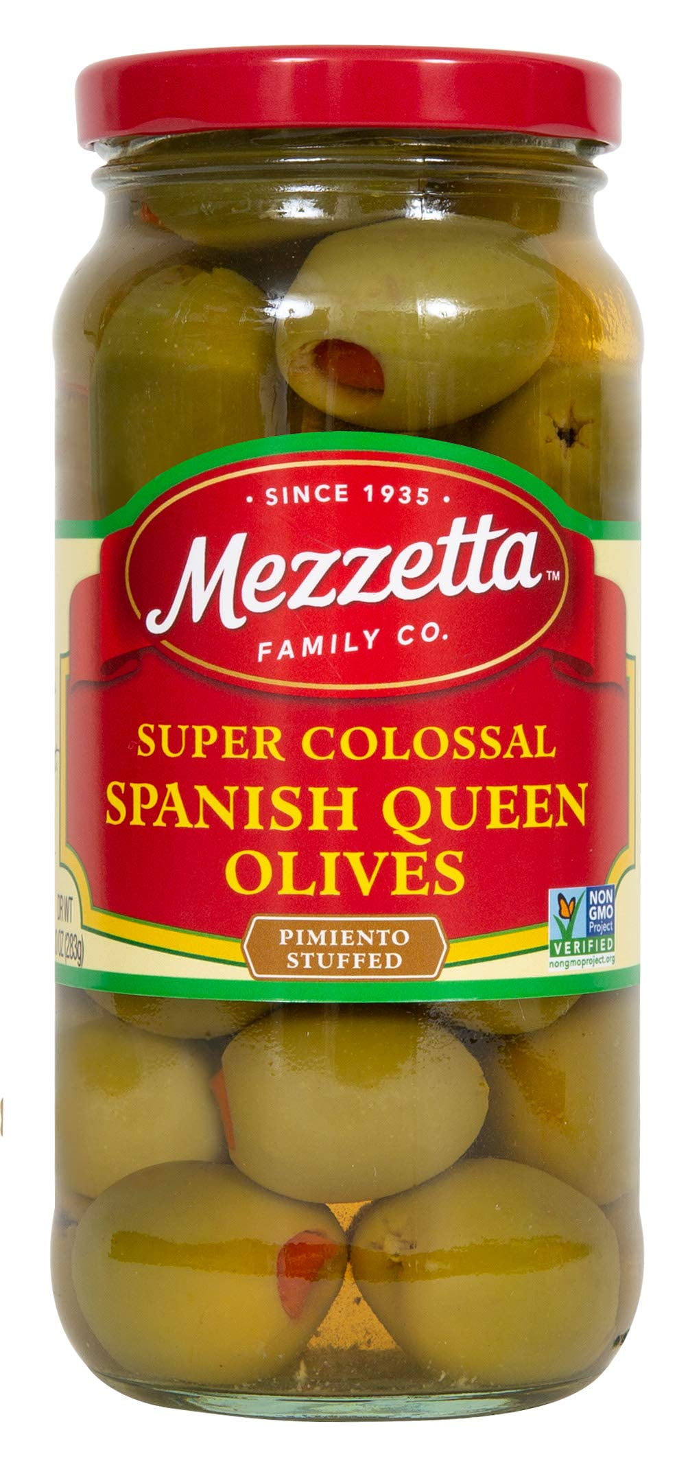 Mezzetta Spanich Queen Olives, Super Colossal Pimento Stuffed, 10 Ounce ...