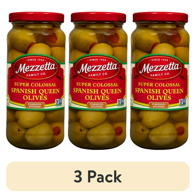 (3 pack) Mezzetta Super Colossal Spanish Queen Olives Pimiento Stuffed ...