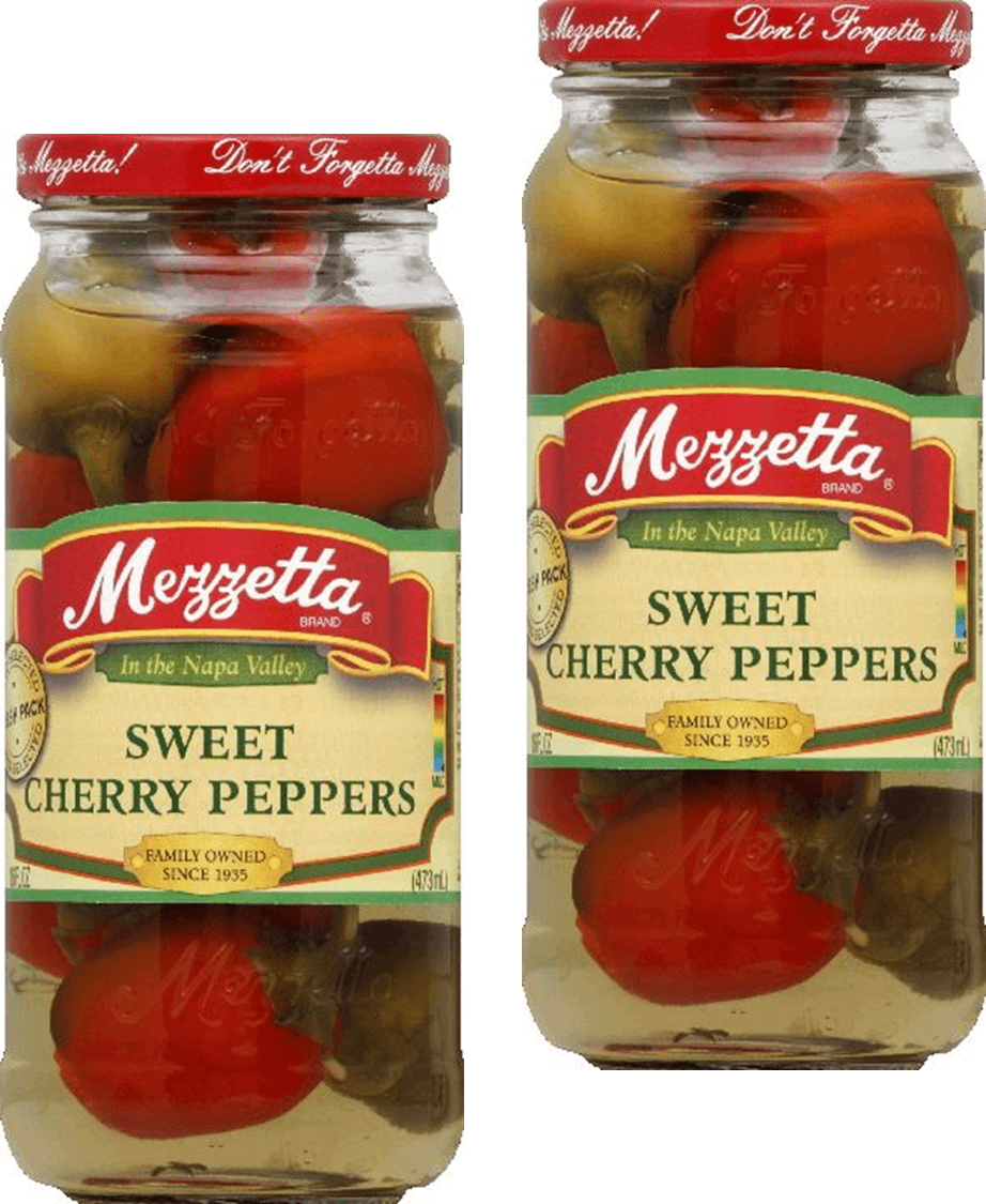 Mezzetta Sweet Cherry Peppers, Mild, Whole Produce, 2-Pack 16 oz Glass ...