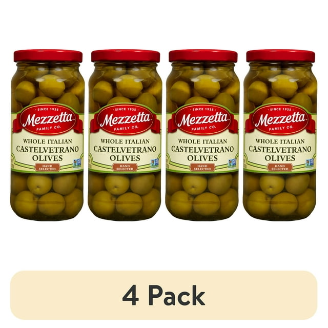 (4 pack) Mezzetta Whole Italian Castelvetrano Olives, 10 oz Dr. Wt. Jar ...