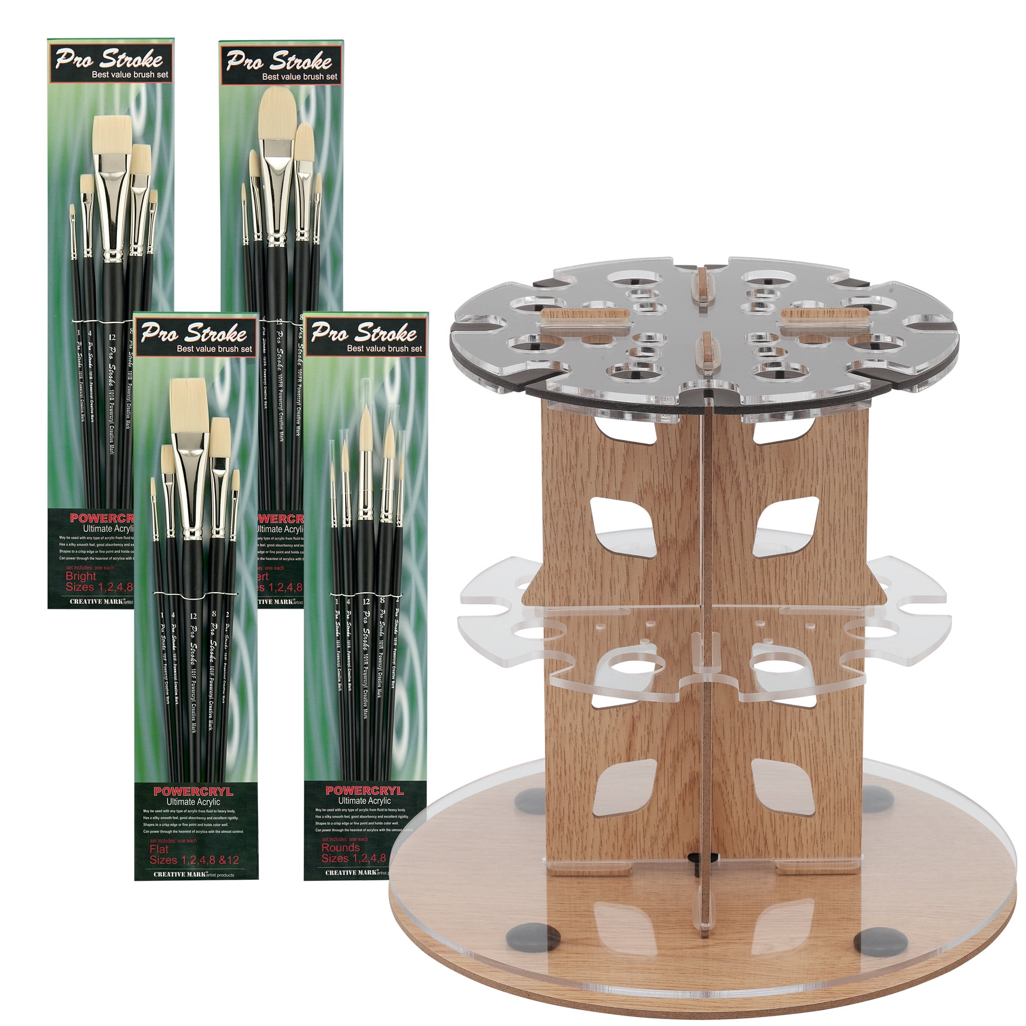 Mezzo Rotating Paint Brush Rack w/ Creative Mark Pro-Stroke Complete ...