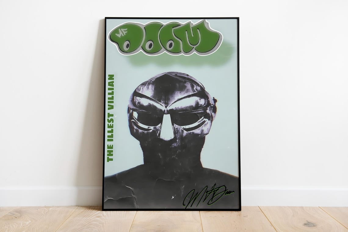 Mf Doom Print: Album Cover Art, Music Room Decor #230, Stretched Canvas ...