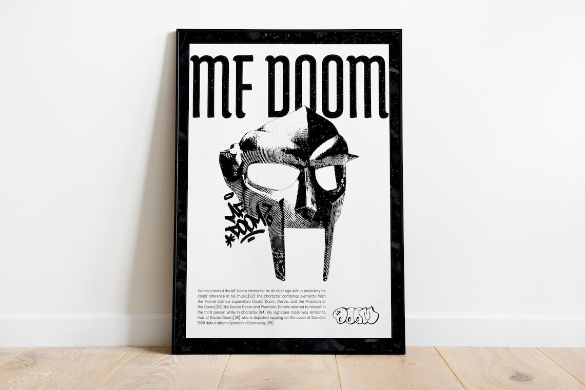 Mf Doom Print: Album Cover Art, Music Room Decor #259, Stretched Canvas ...