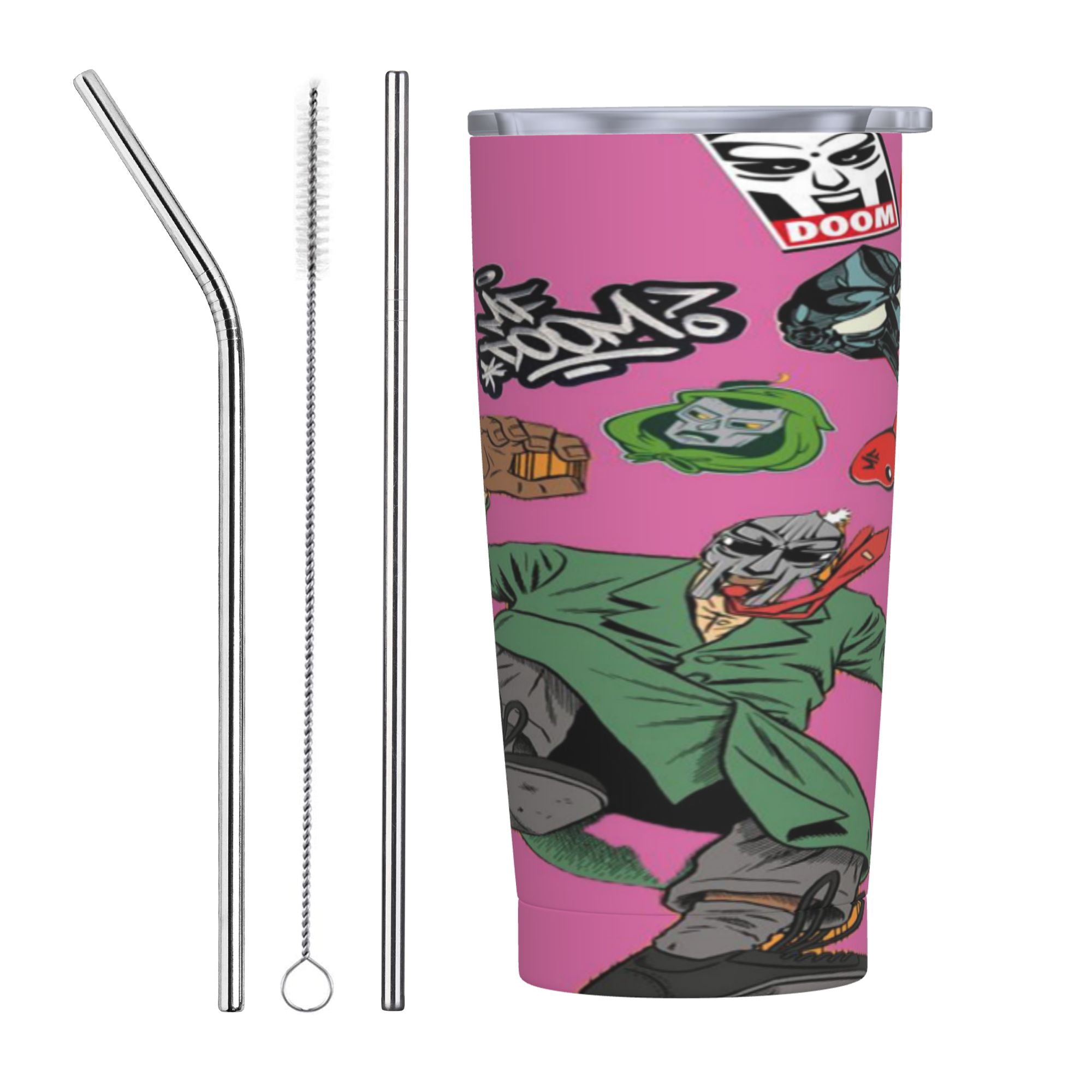 Mf Doom Tumbler With Lid And Straw Stainless Steel Insulated Tumbler ...