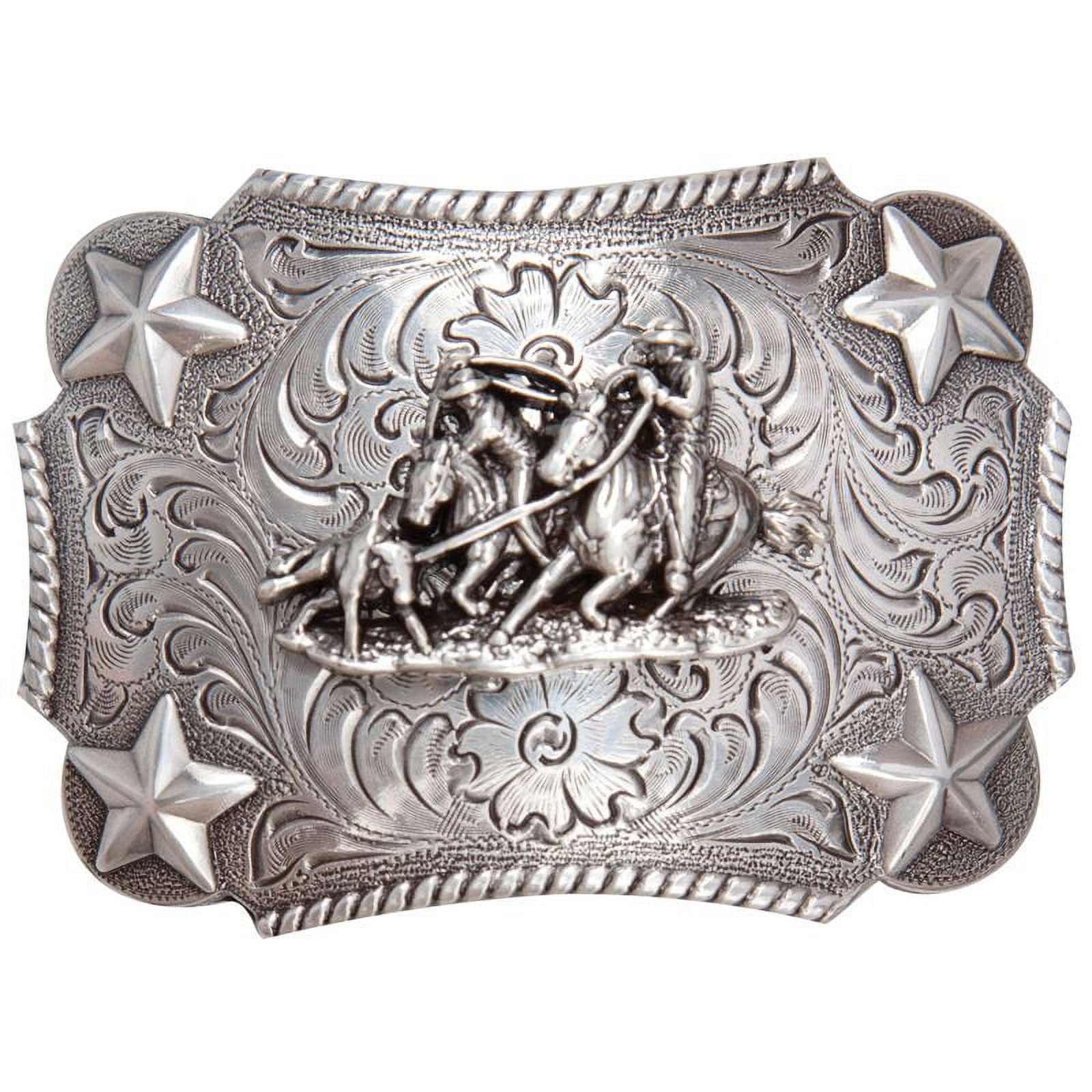 Mf Western Products Mens Boy`s Nocona Team Roper Buckle Silver ...