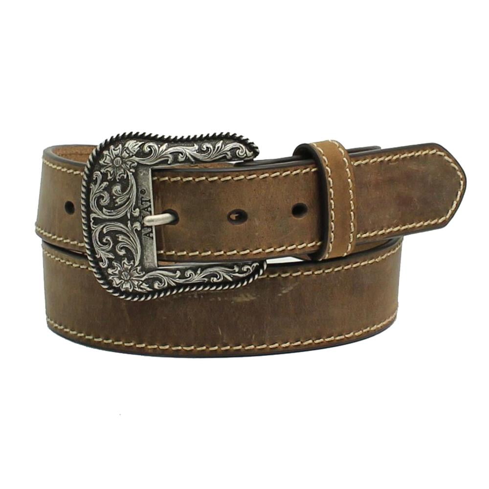 Ariat Womens Ladies Heavy Edge Stitch Belt M Brown - Walmart.com