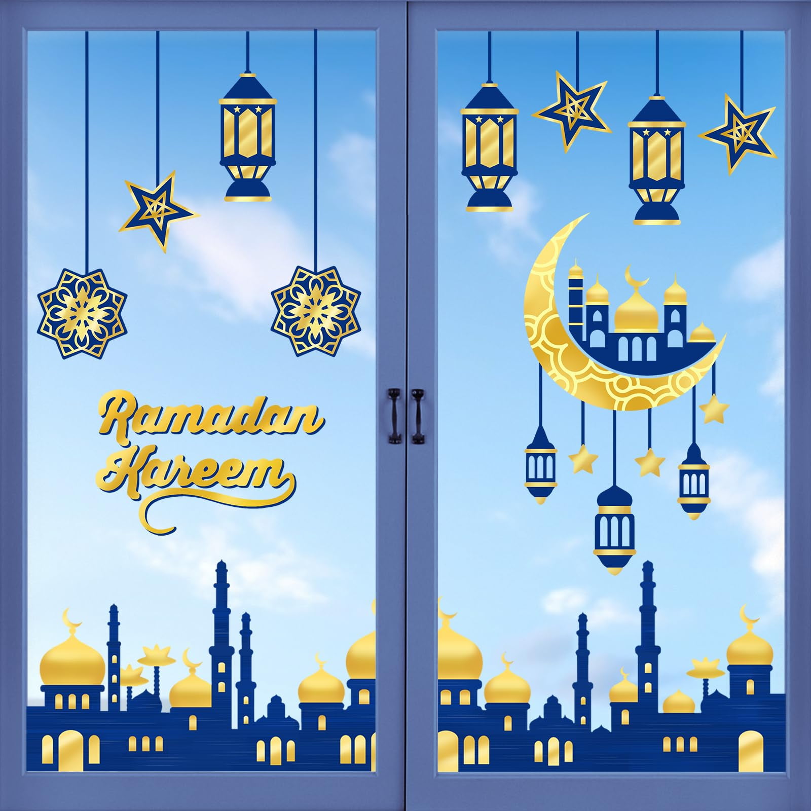 Mfault Ramadan KareemEGSC Window Clings 4 Sheets, Muslim Eid Mubarak ...
