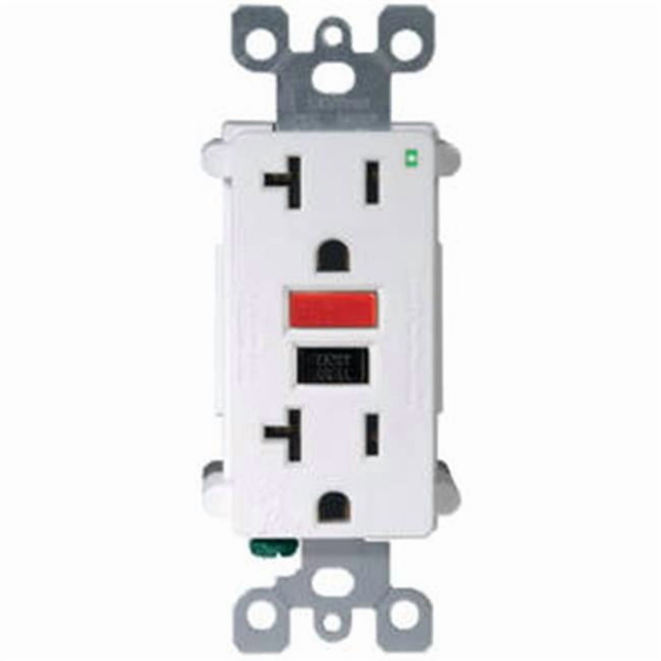 Mfg R12-Gfnt2-0Rw Outlet GFCI Self Test Red & Black Button, 15A - White ...