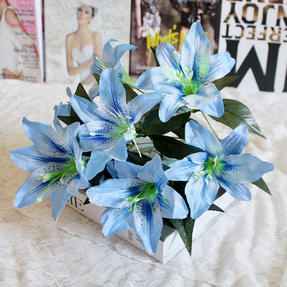 Mfigree 10 Heads Artificial Lily Fake Lily Artificial Flower Wedding ...