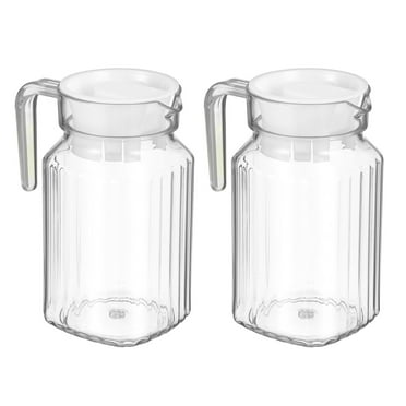68oz Glass Pitcher,Square Water Pitcher with Lid and Handle,Coffee ...