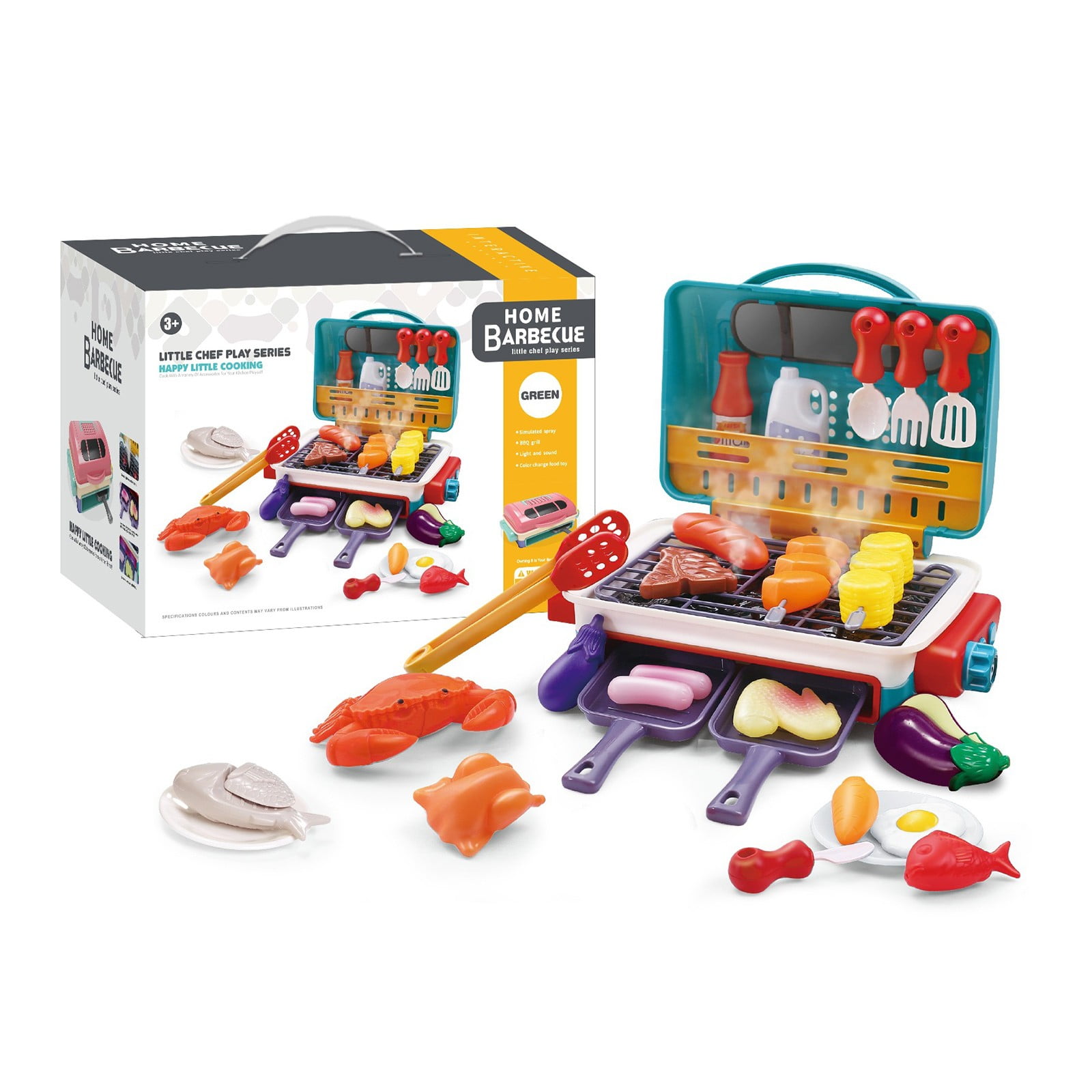 Mfigree 2025 New Kids BBQ Grill Toys | Barbecue Kitchen Cooking Playset ...