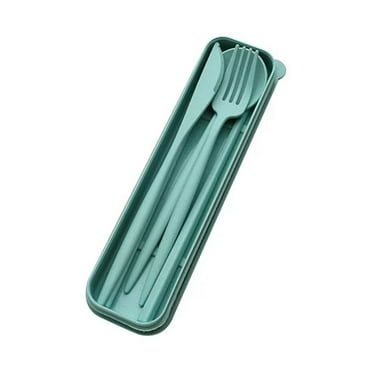Reusable Utensils Set with Case, Plastic Cutlery Set Forks Spoon ...