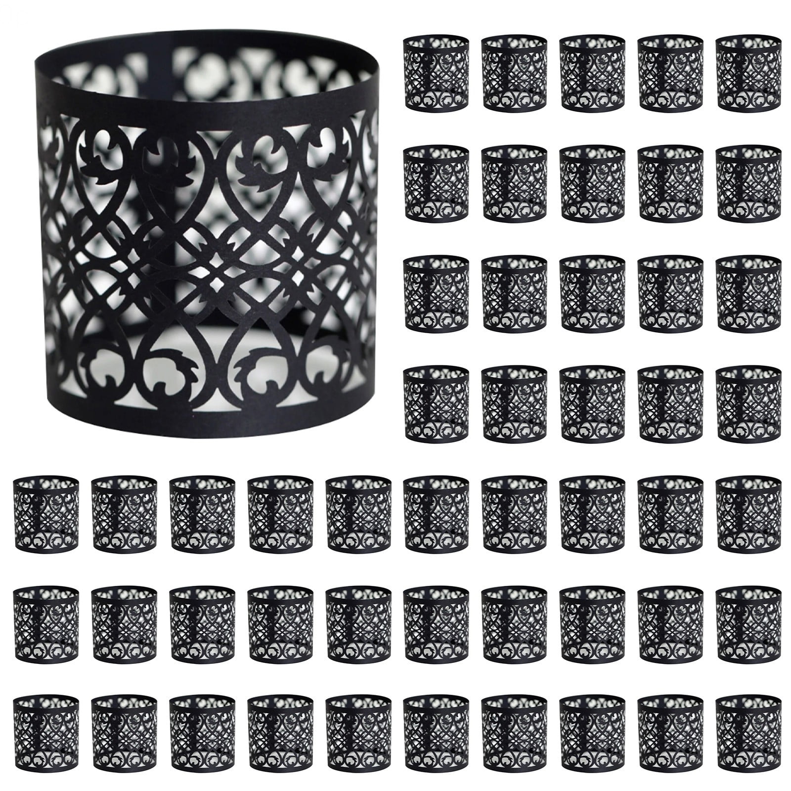 Mfigree 50PCS Disposable Self-Adhesive Foil Paper Napkin Rings ...