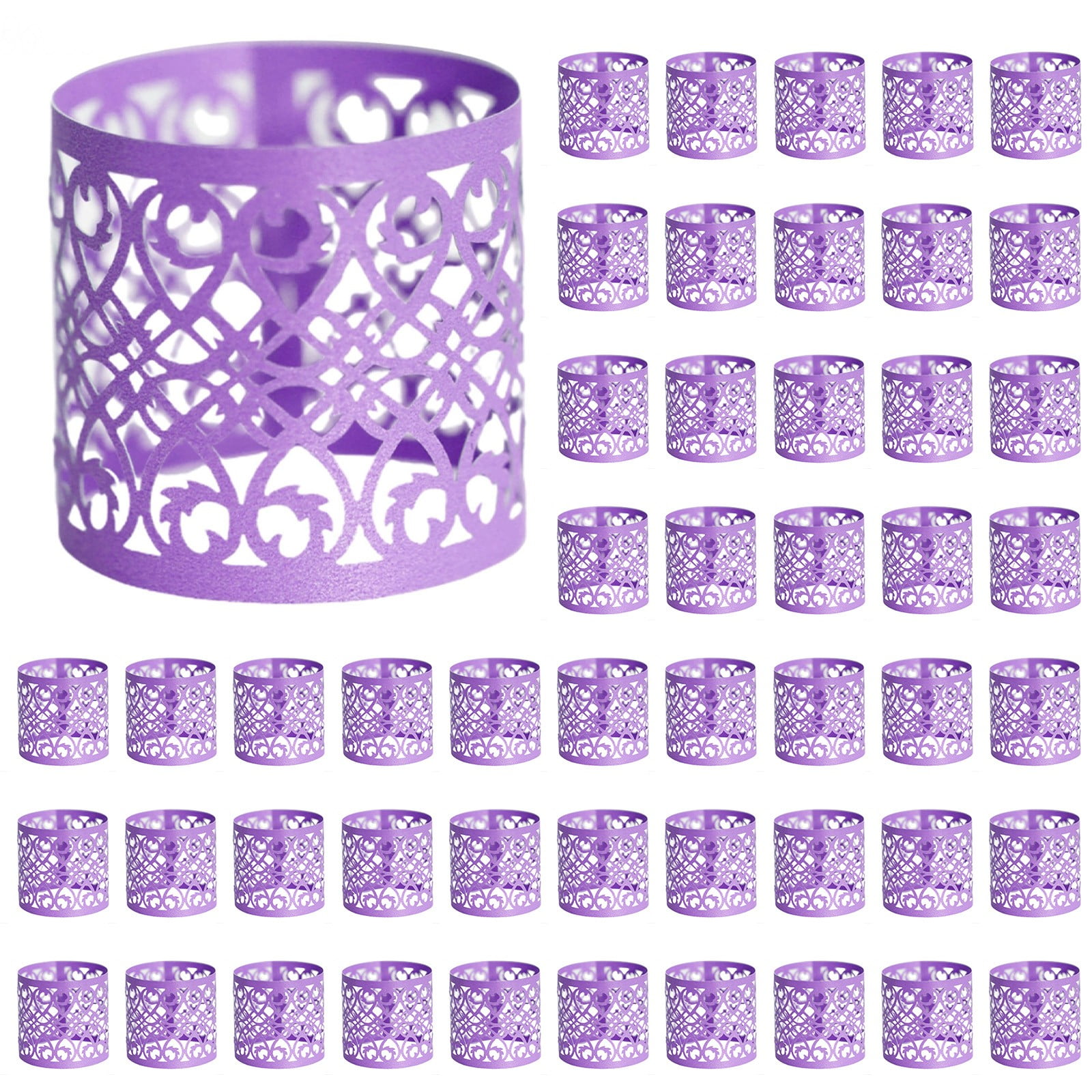 Mfigree 50PCS Disposable Self-Adhesive Foil Paper Napkin Rings Decoration Set for Dinner Party ...