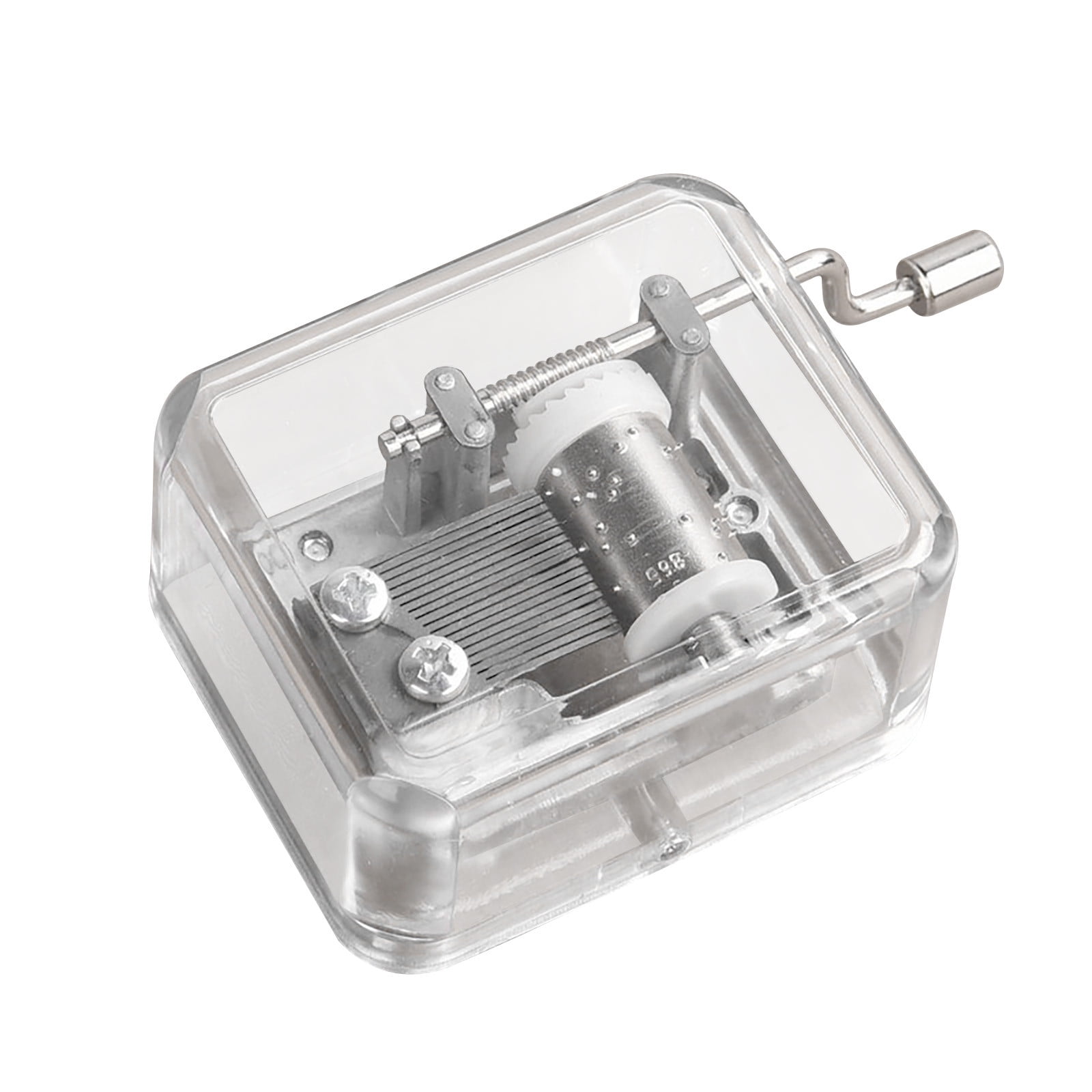 Mfigree Acrylic Hand Crank Music Box Melody Amazing Grace, Clear Gold ...
