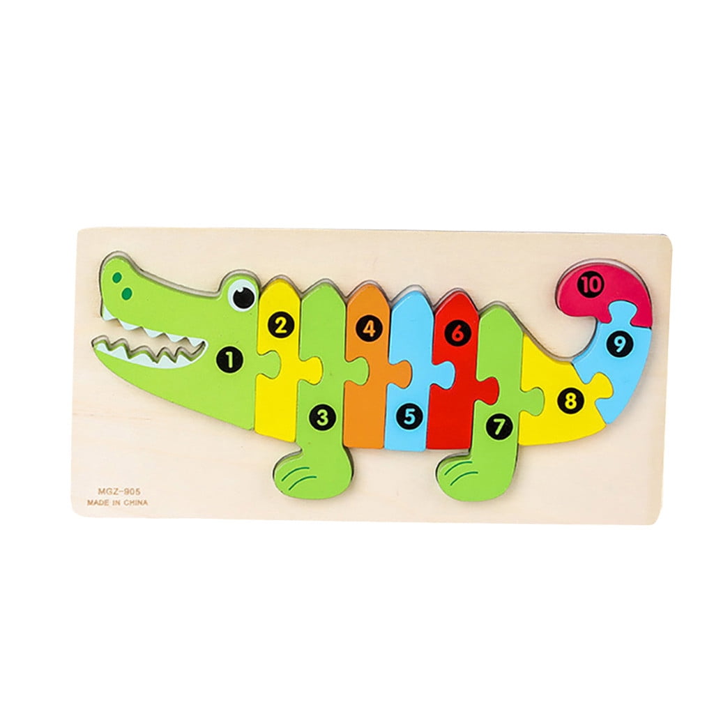 Mfigree Wooden Cartoon Stereo Memory Cognition Puzzle Early Educational ...