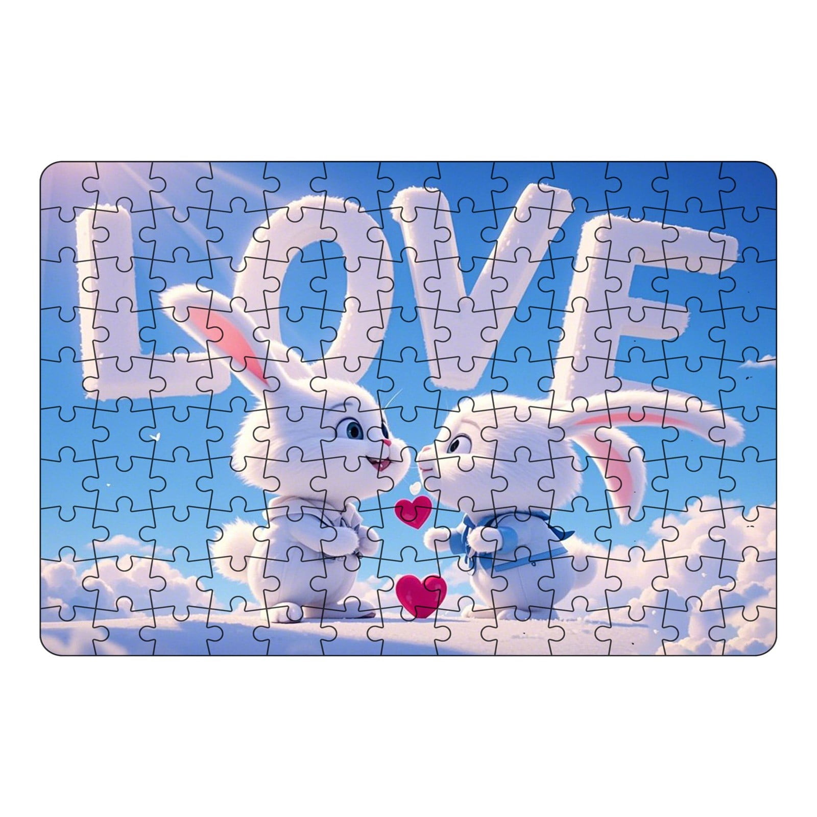 Mfigree Cute Creative Rabbit Puzzle Colorful Art Puzzle Painting for ...