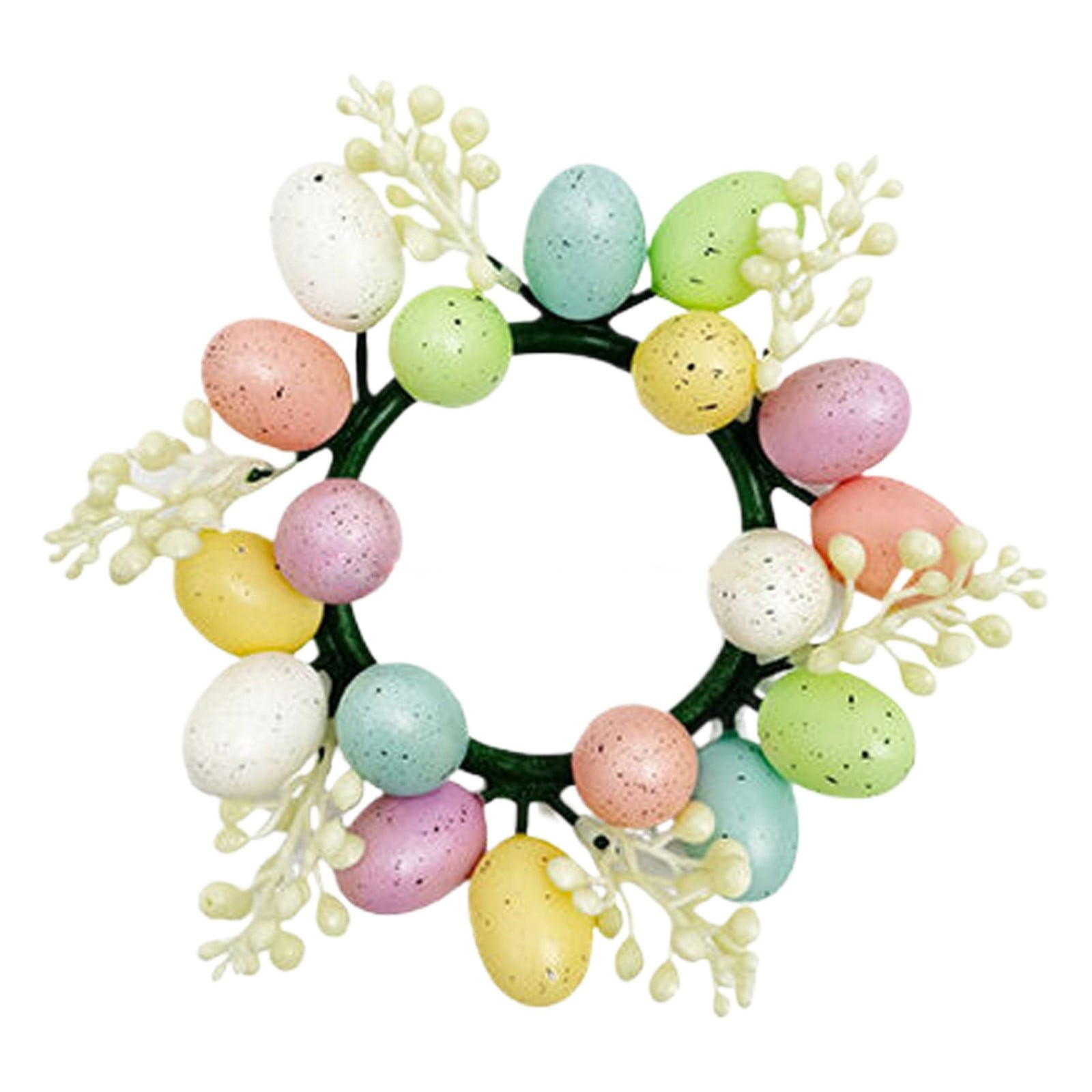 Mfigree Easter Egg Candle Ring Wreath with Artificial Leaves, Spring ...