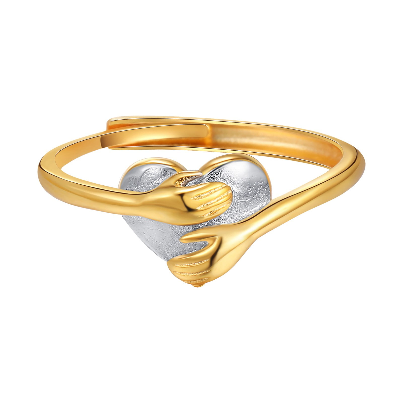 Mfigree Fun Hug Love Heart Charm Adjustable Statement Ring Stackable ...