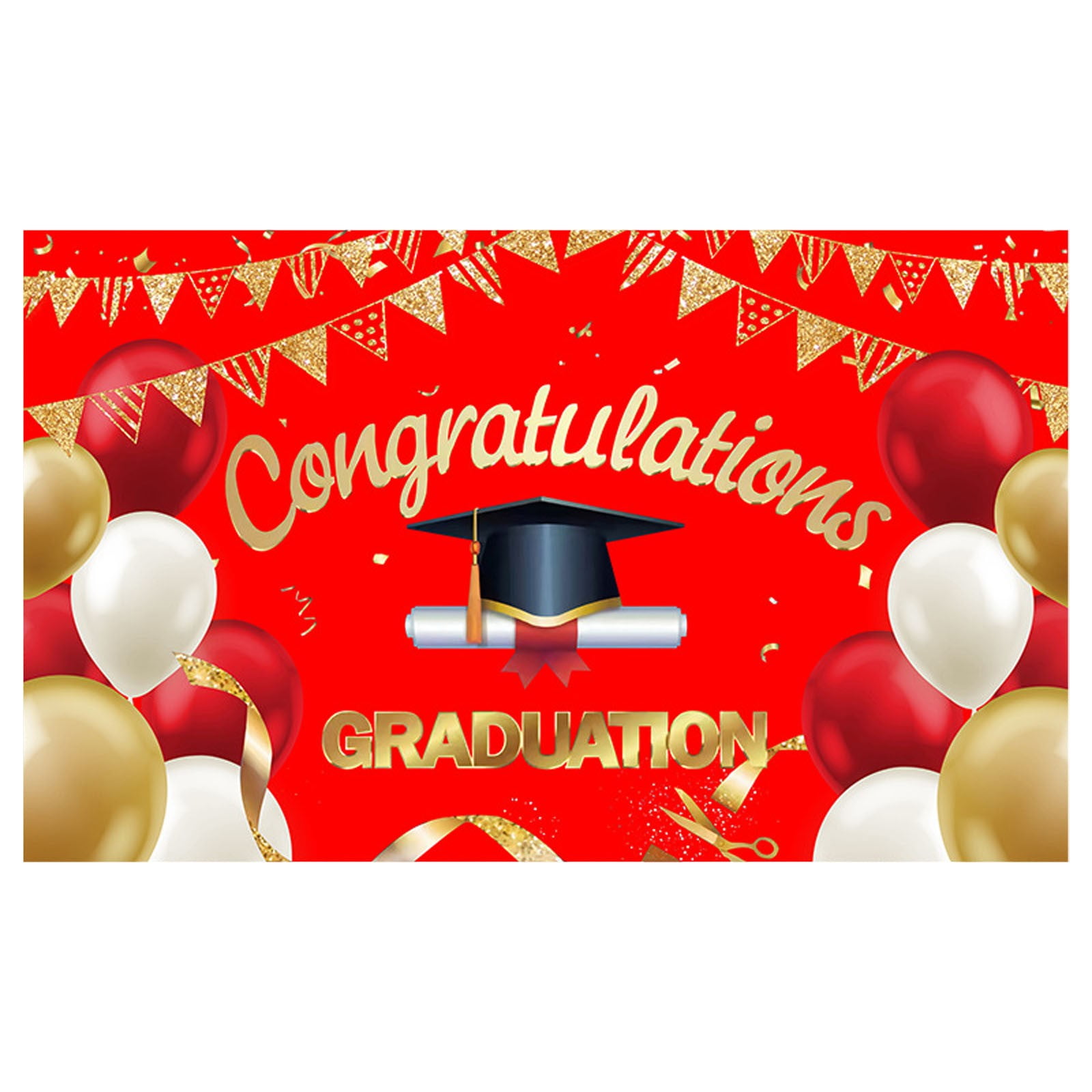 Mfigree Graduation Party Backdrop 2025 180x110cm Red Background Cloth ...