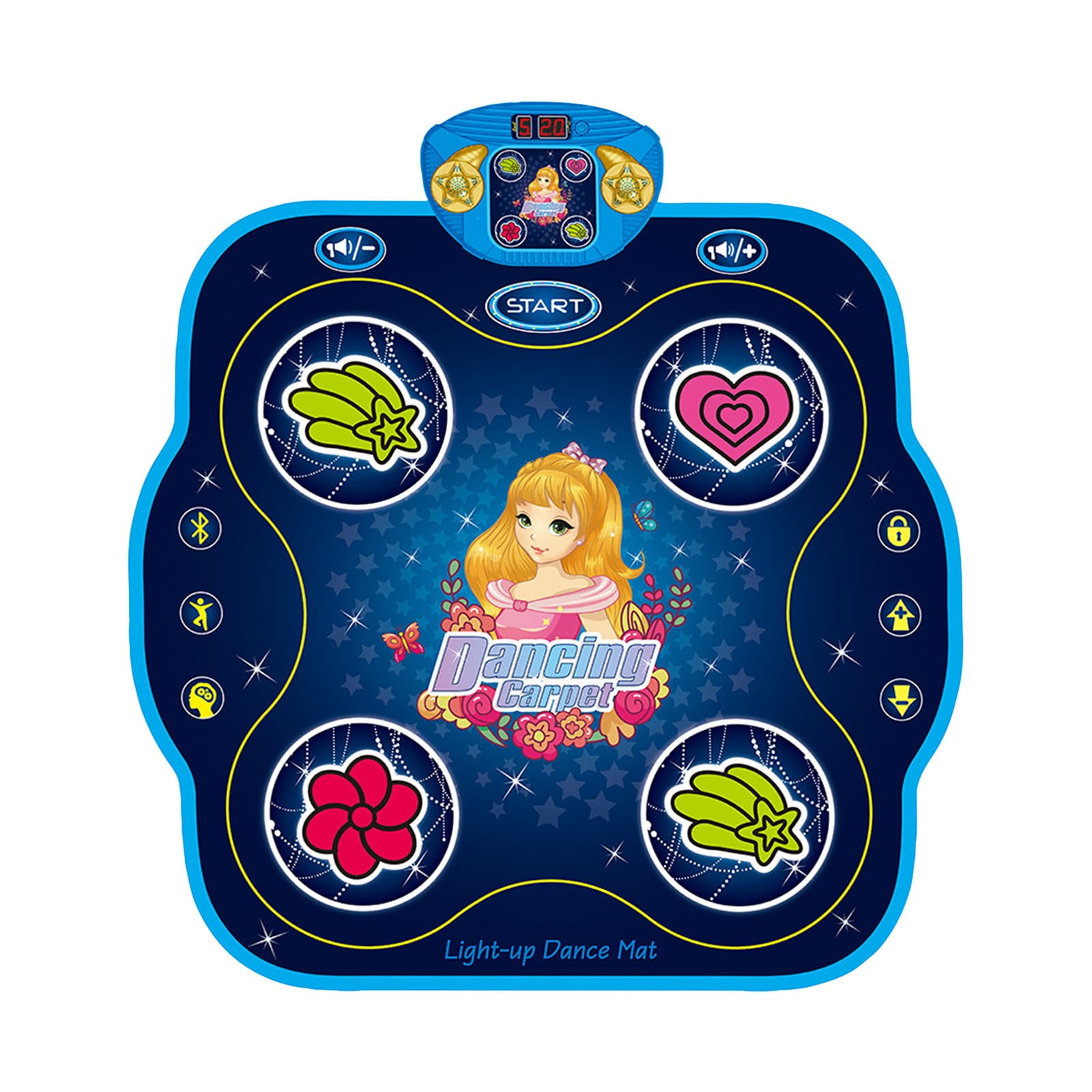 Mfigree Kids Music Dance Mat Girls Luminous Dance Mat Bluetooth Support ...