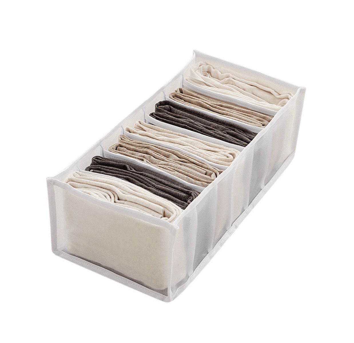 Mfigree Mesh Wardrobe Clothes Organizer, 7Grids Visible Foldable Closet ...