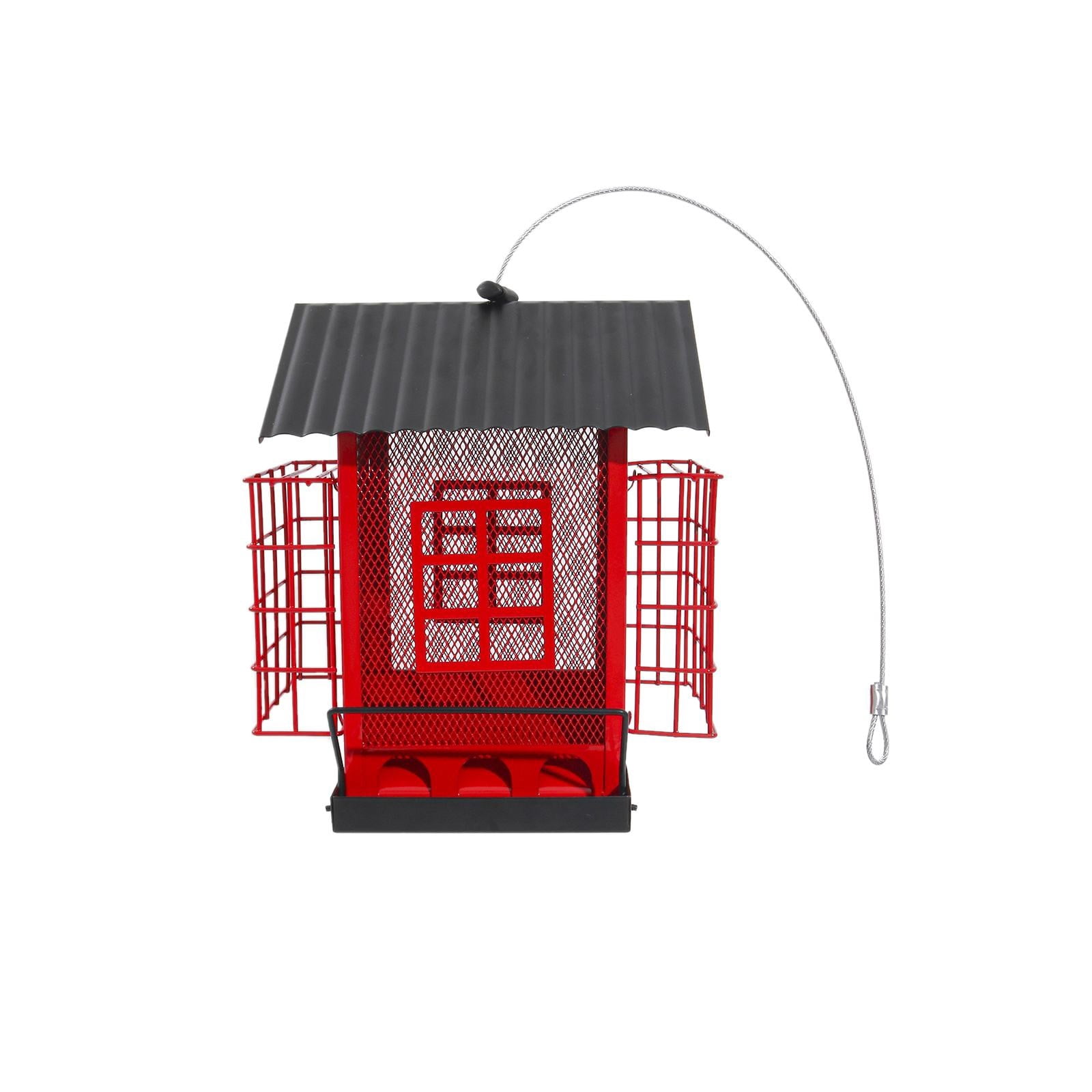 Mfigree Outdoor Double Cage Bird Feeder Large Capacity Weatherproof ...