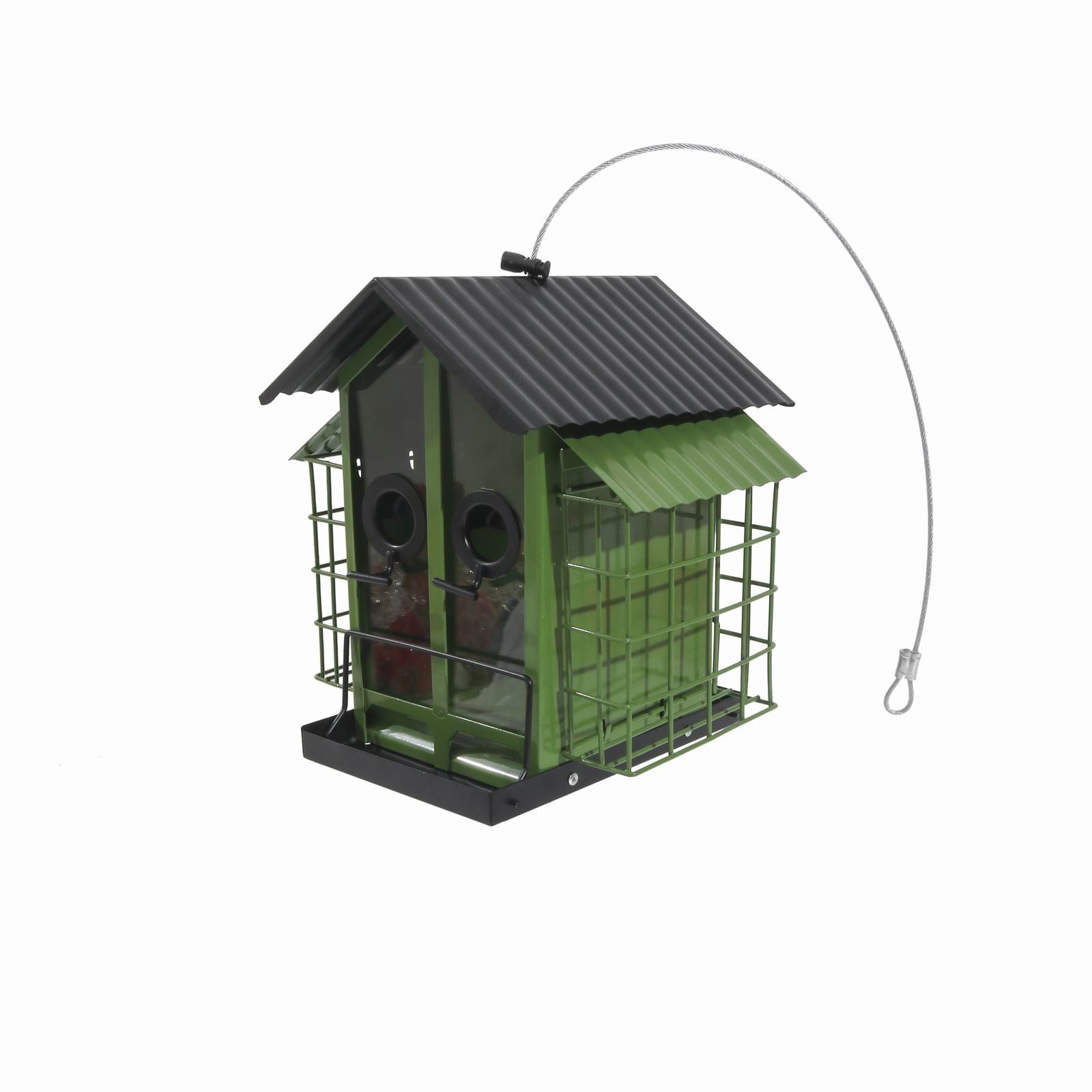 Mfigree Outdoor Double Cage Bird Feeder Large Capacity Weatherproof ...